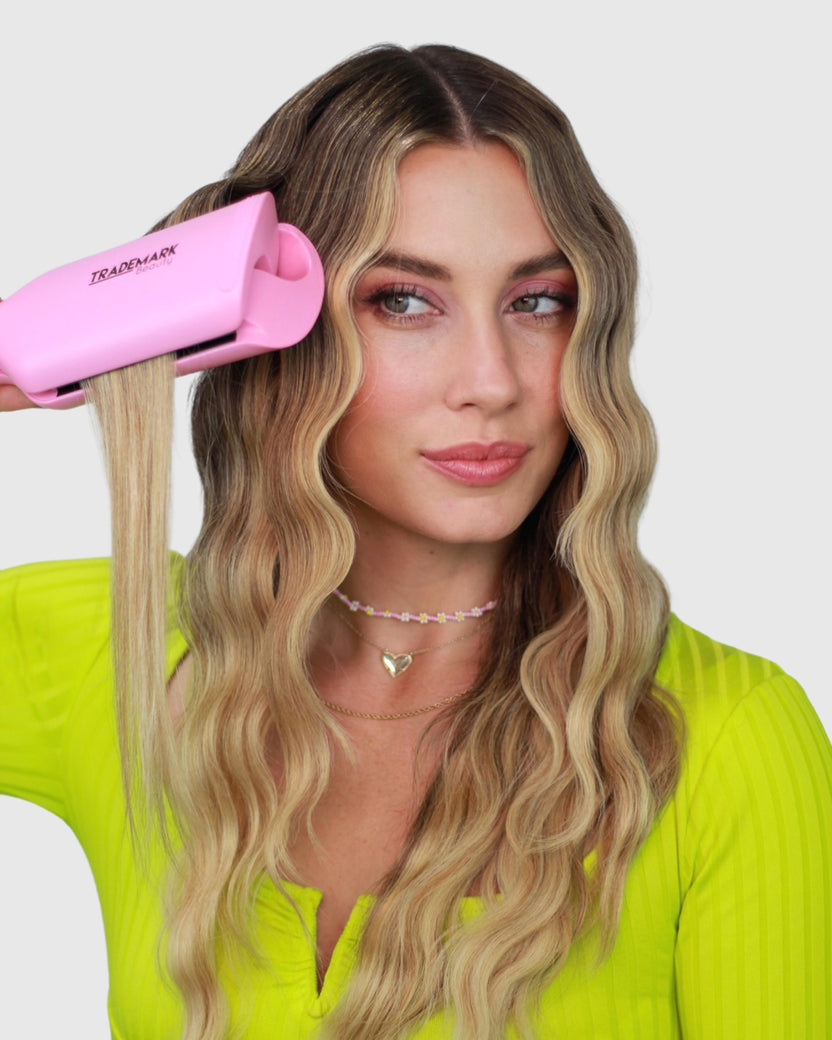 Viral Hair Waver for All Hair Types | Trademark Beauty Babe Waves X - Pink